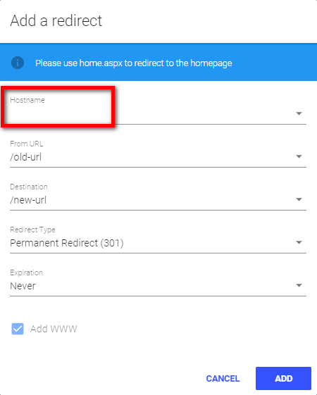 How to set up a URL redirect