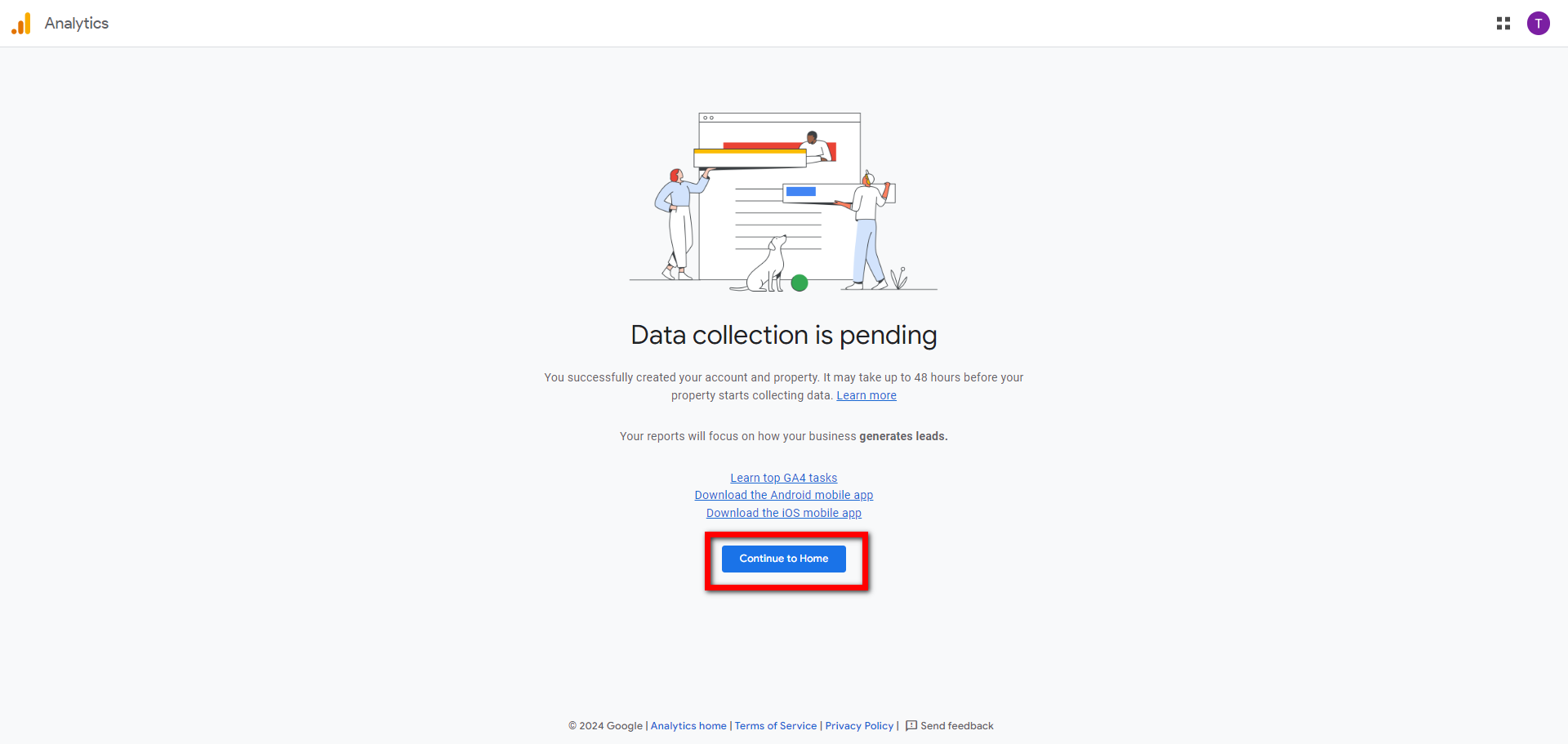 How to create a GA4 property from an existing account